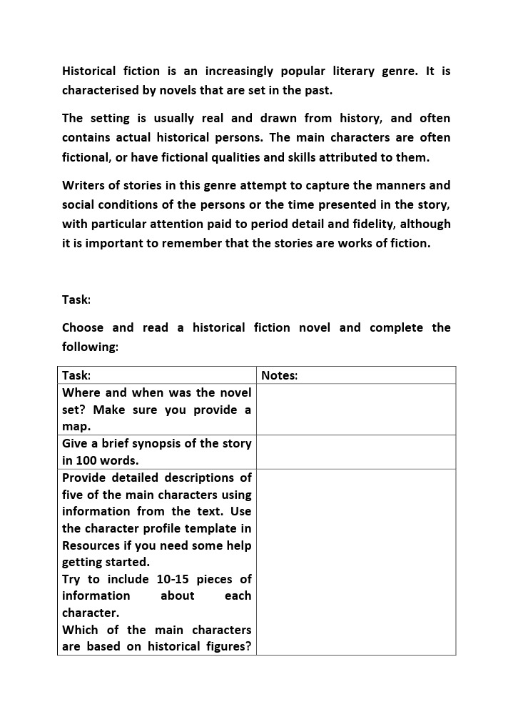 Historical Fiction Year 7 and 8 | PDF | Historical Fiction | Genre