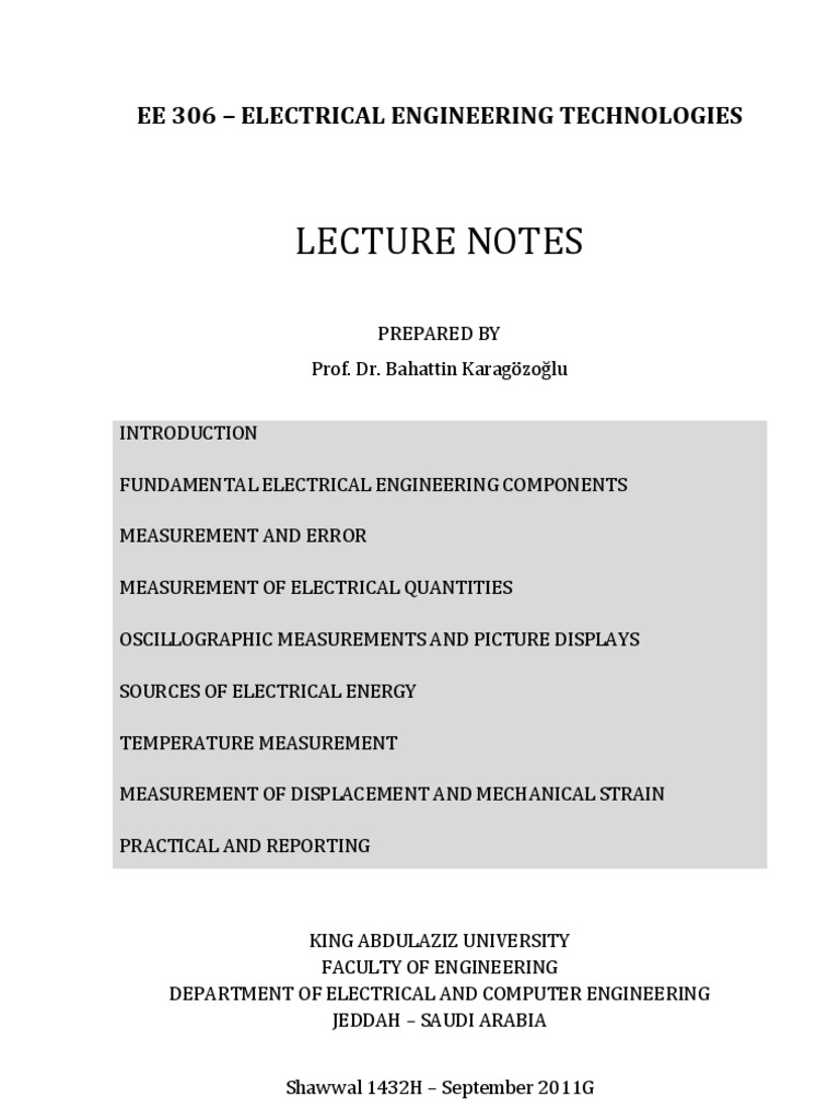 Electrical Measurement & Instrumentation | PDF | Resistor | Electrical ...