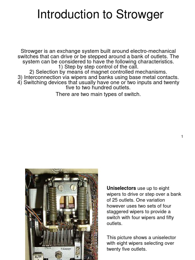 Strowger Switch | PDF | Electrical Equipment | Equipment