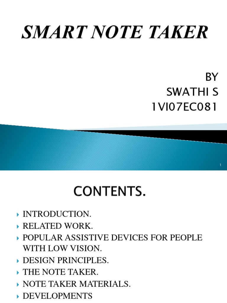 Smart Note Taker | PDF | Visual Impairment | Visual Perception