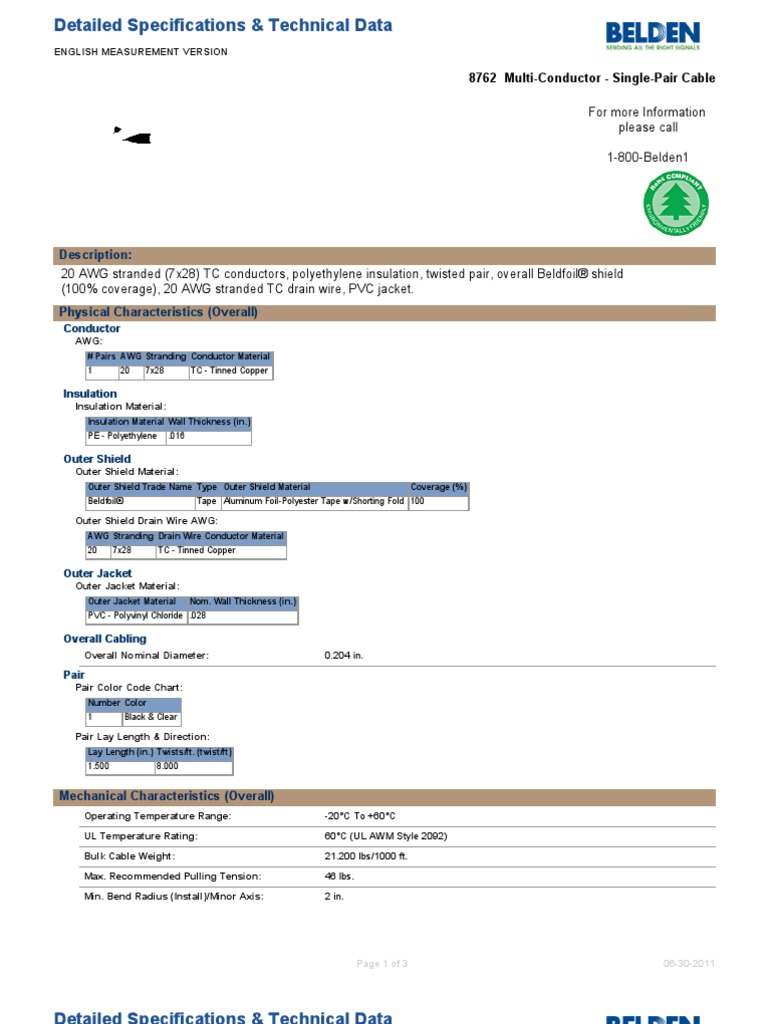 BMS Control Cable Specification | PDF | Wire | Insulator (Electricity)