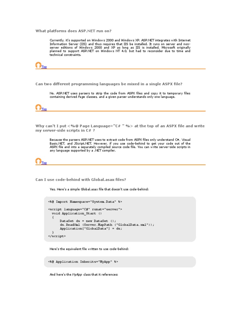 Platforms supported by ASP.NET | PDF | Http Cookie | Component Object Model Platforms supported by ASP.NET | PDF | Http Cookie | Component Object Model