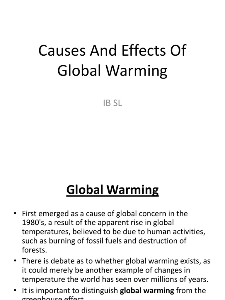 Causes and Effects of Global Warming IB SL | PDF | Greenhouse Effect ...