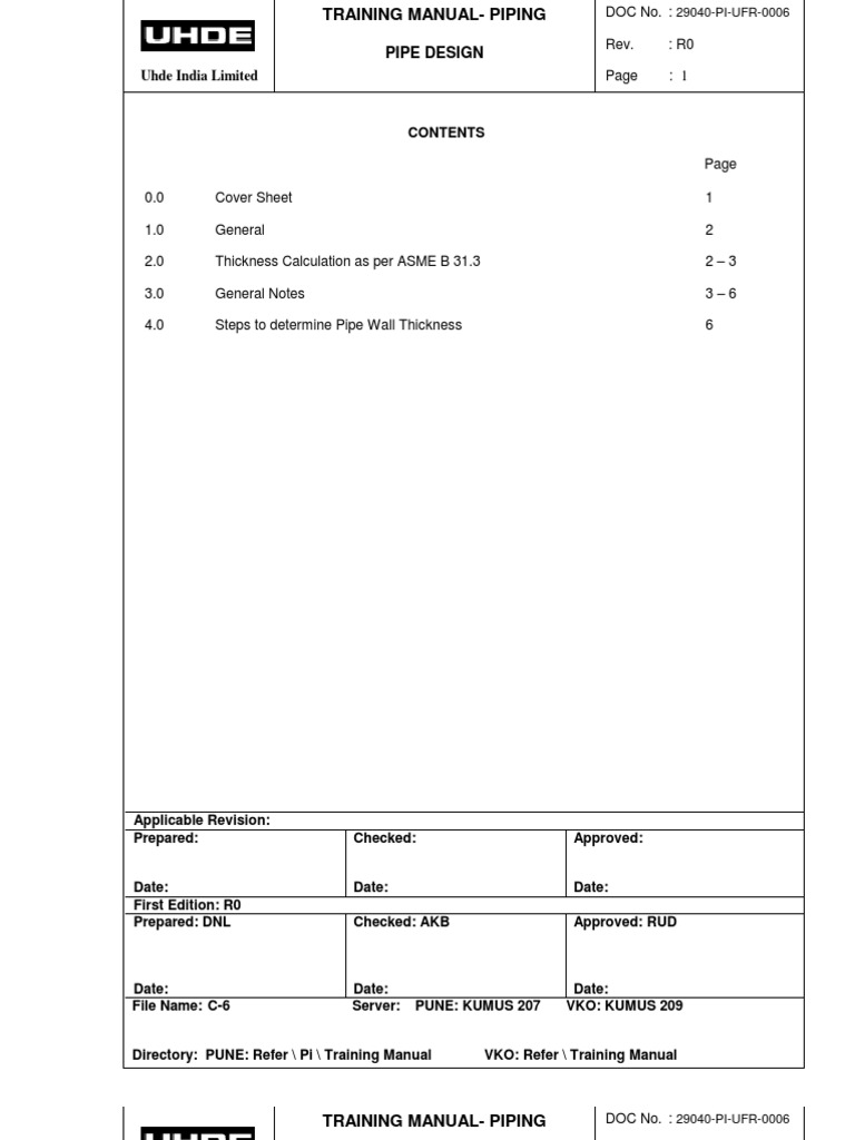 Pipe Design | PDF | Pipe (Fluid Conveyance) | Building Engineering