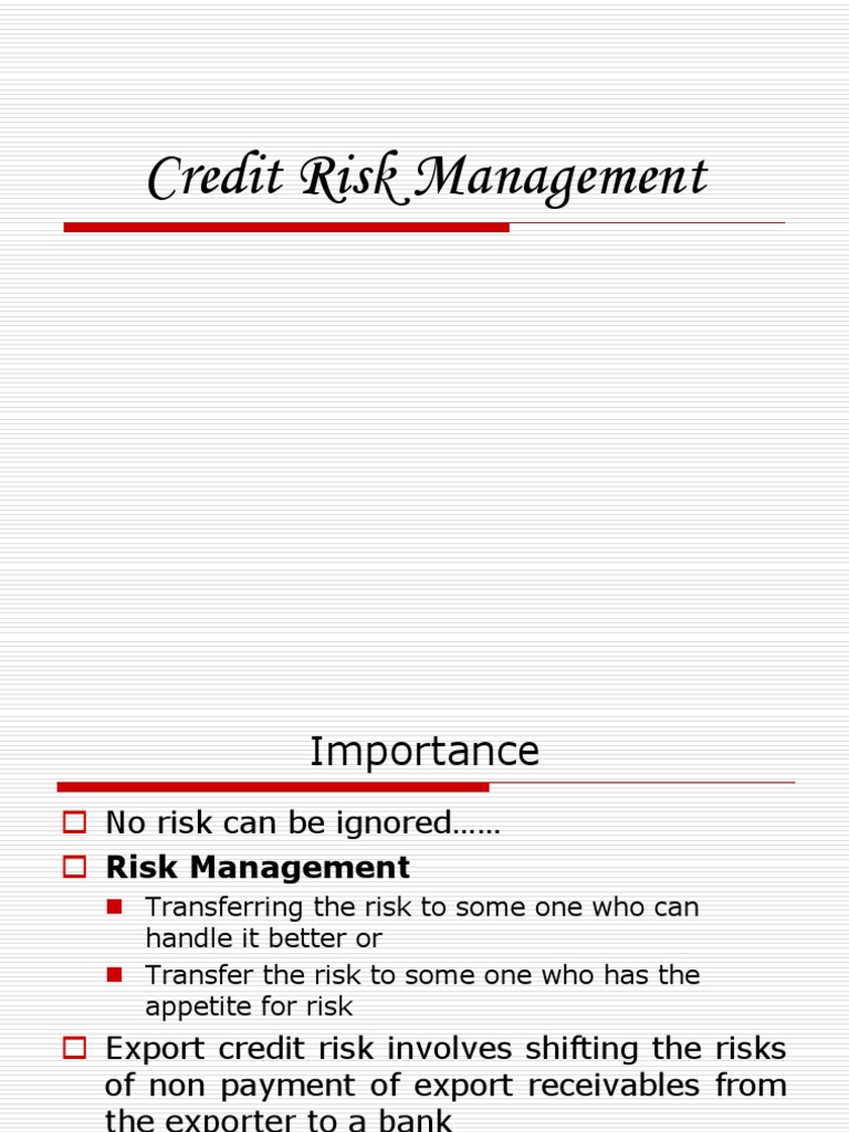 Credit Risk Management | PDF | Credit (Finance) | Insurance