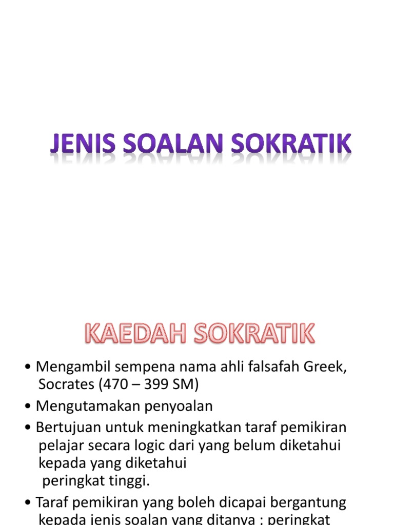 Presentation Jenis Soaln Sokratik | PDF