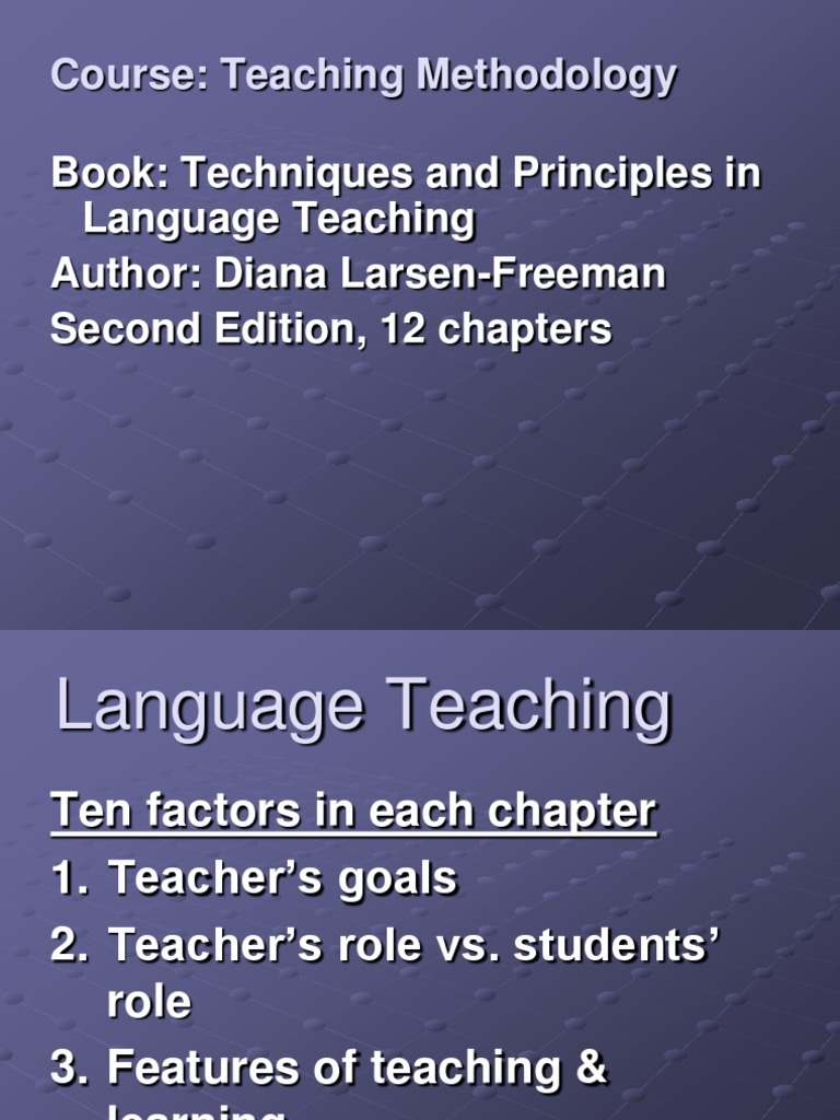 Techniques and Principles in Language Teaching | PDF | Language Education | Second Language