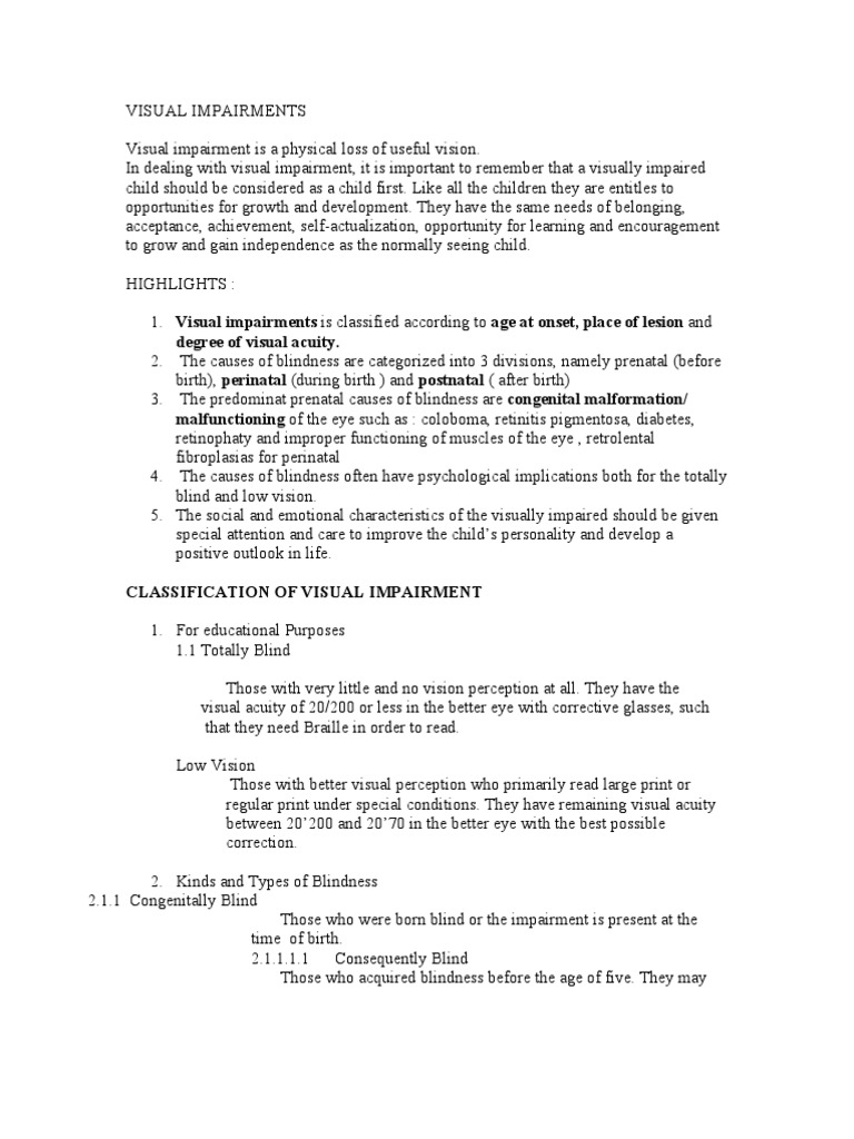 Visual Impairment | PDF | Visual Impairment | Visual Acuity