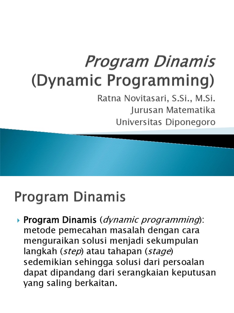 Program Dinamik | PDF
