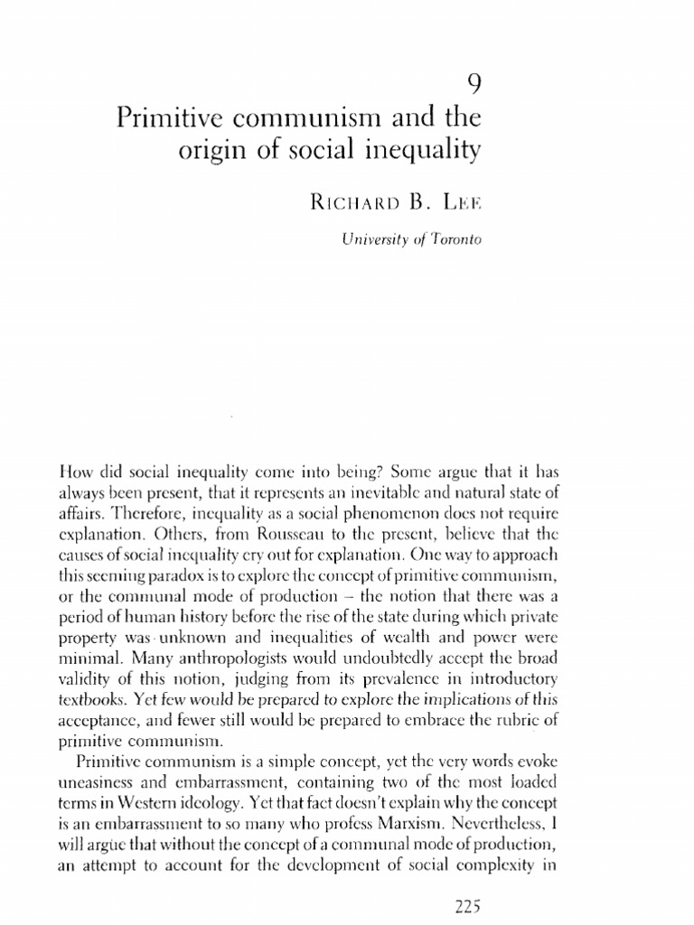 Primitive Communalism and Inequality | PDF | Social Inequality ...