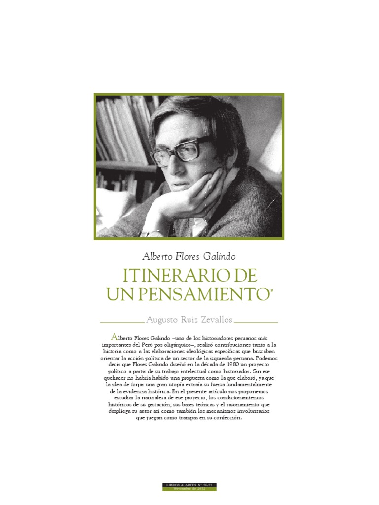 Augusto Ruiz Zevallos / Alberto Flores Galindo. Itinerario de Un ...