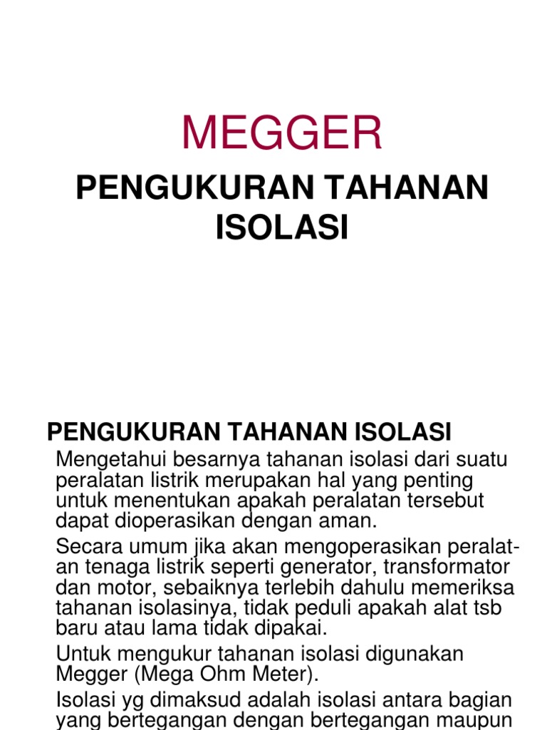 (Alat) Megger | PDF