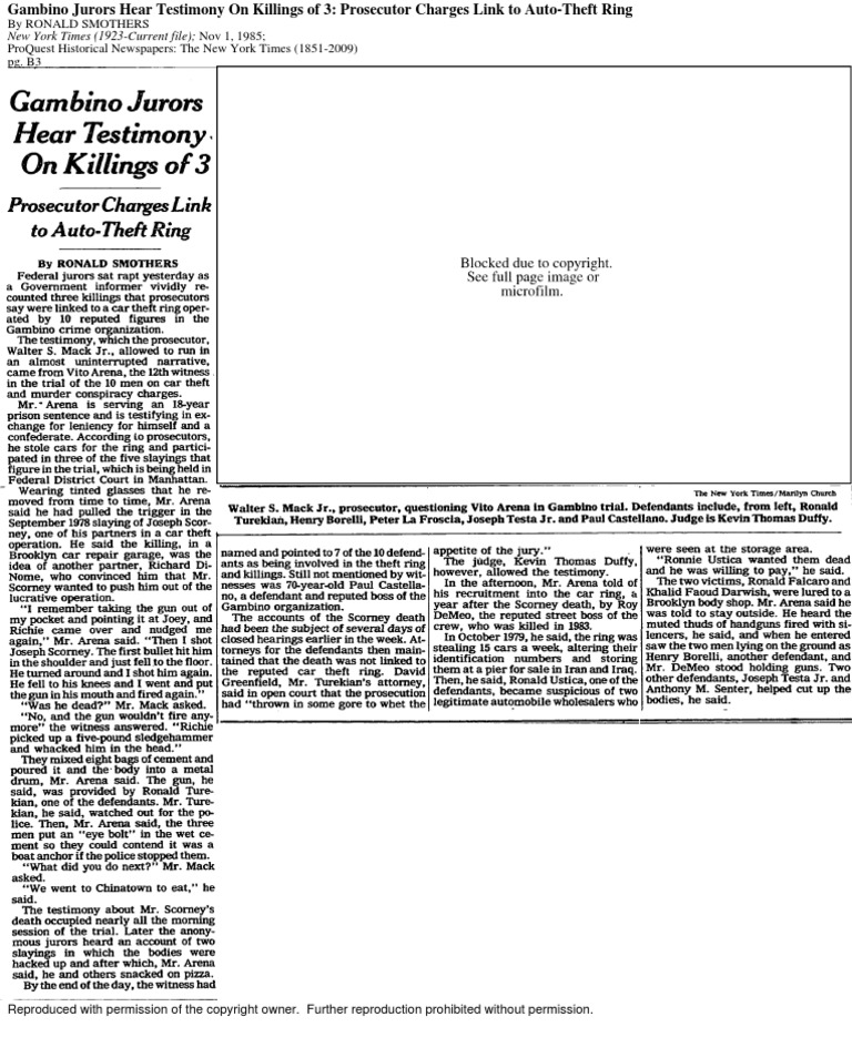 Vito Arena Testimony 1985 | PDF