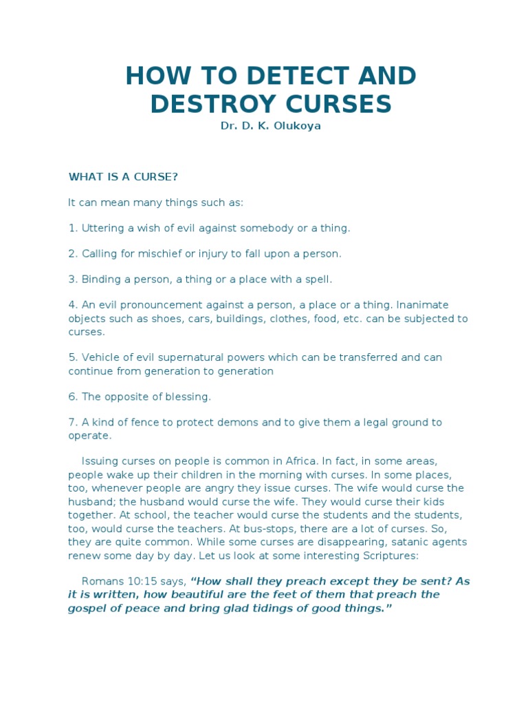 Detecting and Destroying Curses: Signs, Causes, and Removal Strategies ...