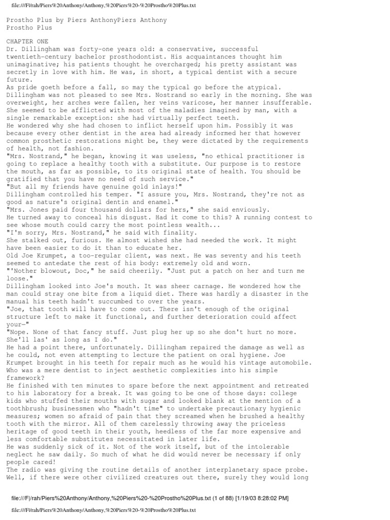 Anthony, Piers - Prostho Plus | Download Free PDF | Tooth Enamel ...
