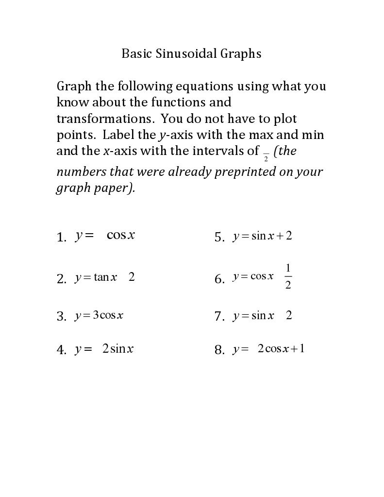 Basic Sinusoidal Graphs | PDF