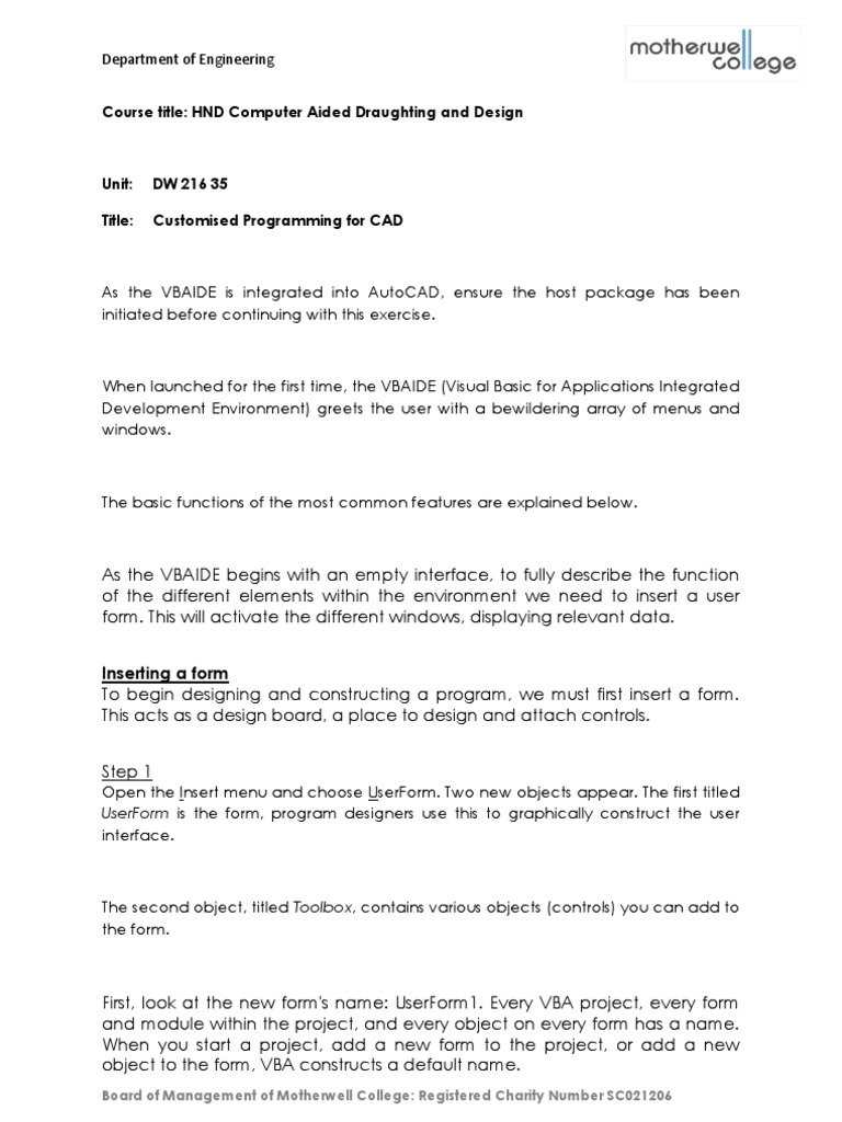 Complete Customisable Programming Workbook For Autocad | PDF | Basic ...