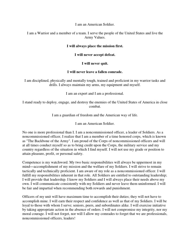 I Will Always Place The Mission First. I Will Never Accept Defeat. I ...