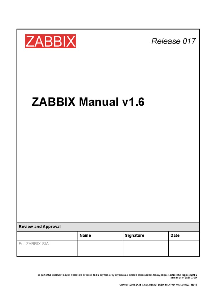 Zabbix Manual v1.6 | PDF | Databases | Server (Computing)