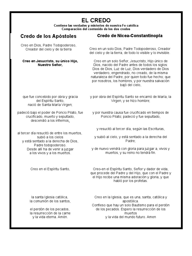 El Credo Bilingue | PDF | Dios | Creencia religiosa y doctrina
