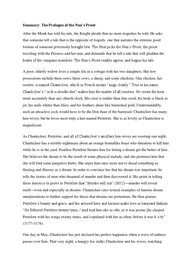 The Nun - S Priest - S Tale | PDF | Rooster | Poetry