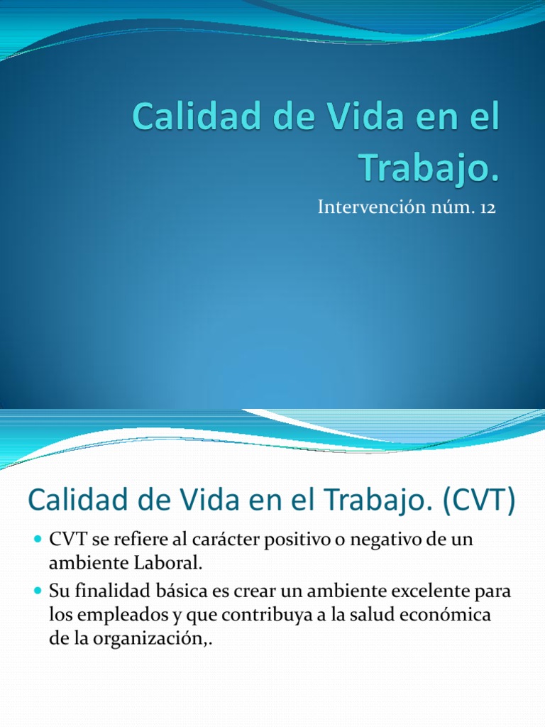 12 Calidad de Vida en El Trabajo Intervencion 12 | PDF | Diseño | Toma ...