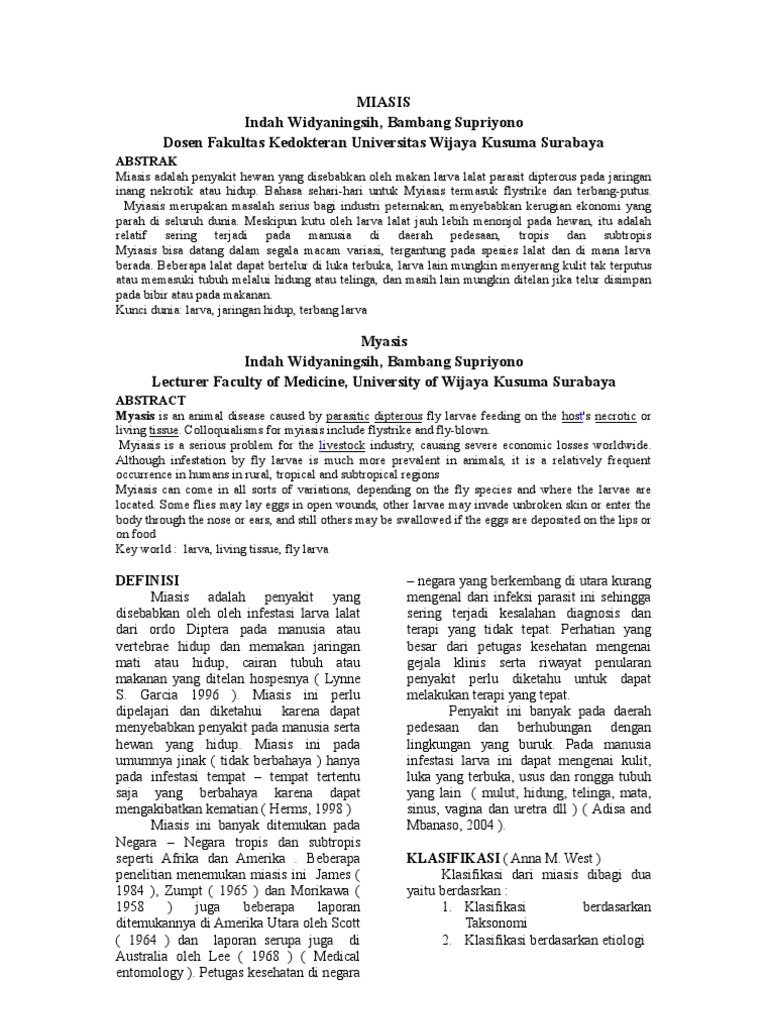 Miasis, Myasis | PDF | Kesehatan Holistik | Sains & Matematika