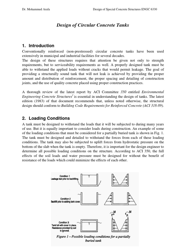 Circular Tank Design | PDF | Strength Of Materials | Concrete