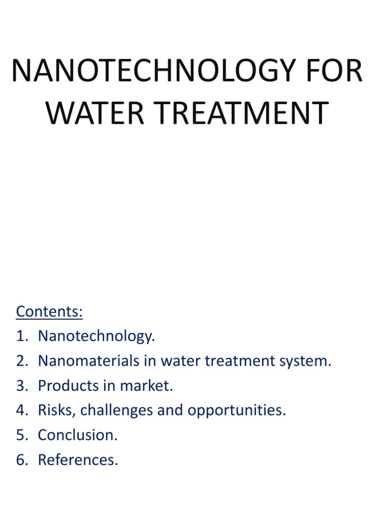 nanotechnology water treatment | Nanotechnology | Water Purification