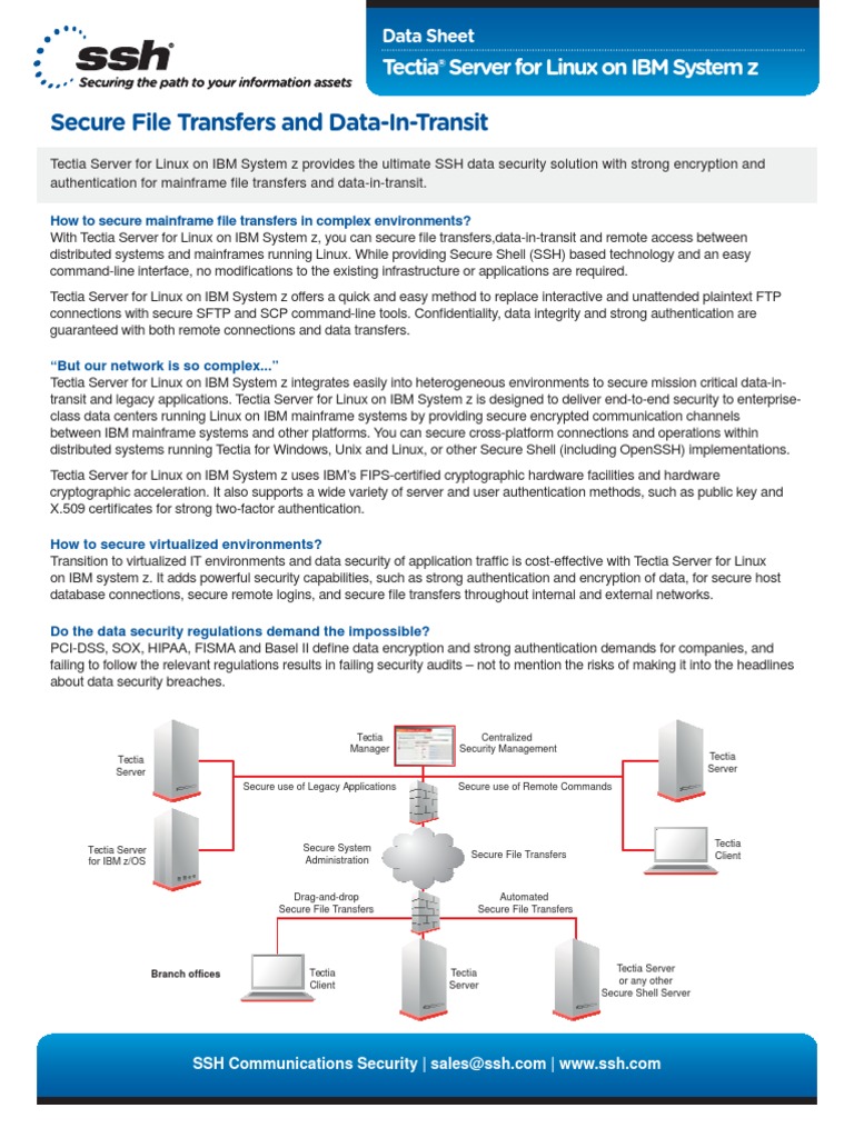 Tectia SSH Server For Linux On IBM System Z | PDF | Secure Shell | Linux