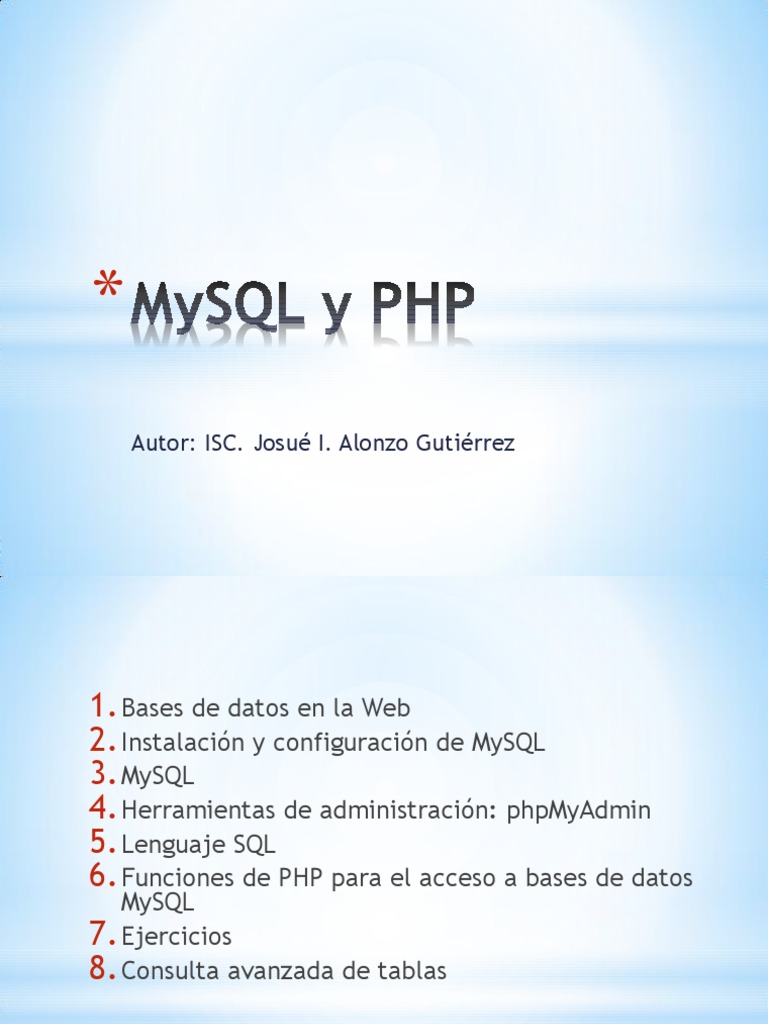 MySQL y PHP | PDF | Mi sql | Tabla (base de datos)