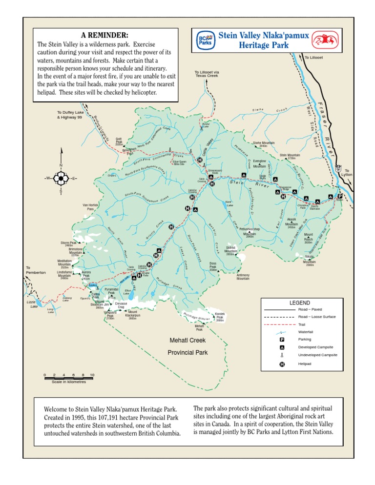 Stein Valley Map | PDF | Leisure | Transport