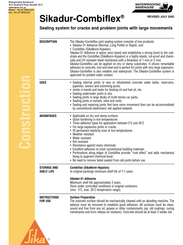 Sikadur Combiflex Tds PDF | PDF | Adhesive | Welding Sikadur Combiflex Tds PDF | PDF | Adhesive | Welding