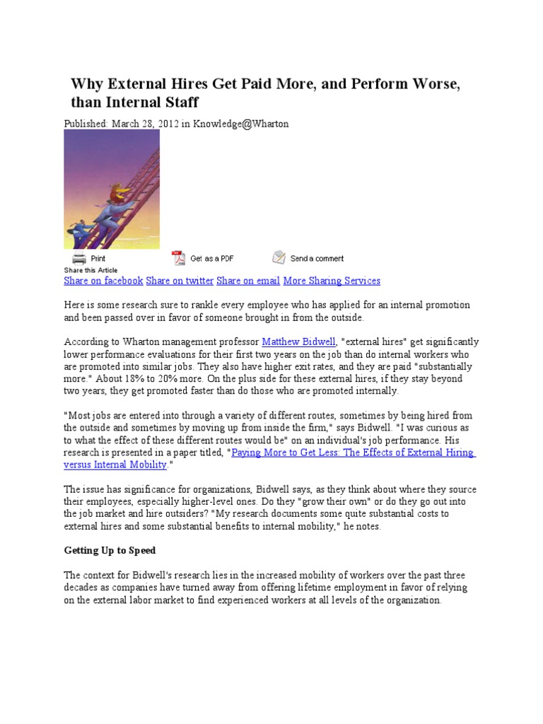 Why External Hires Get Paid More, and Perform Worse, Than Internal ...