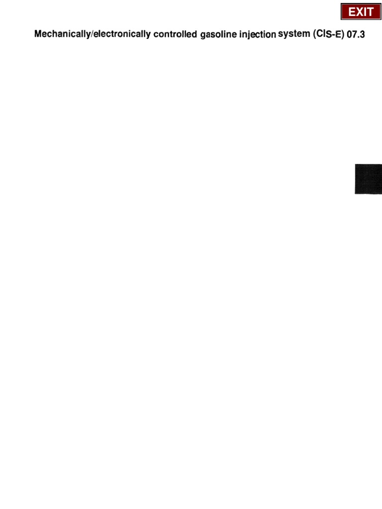 Mechanically Electronically Controlled Gasoline Injection System CIS E ...