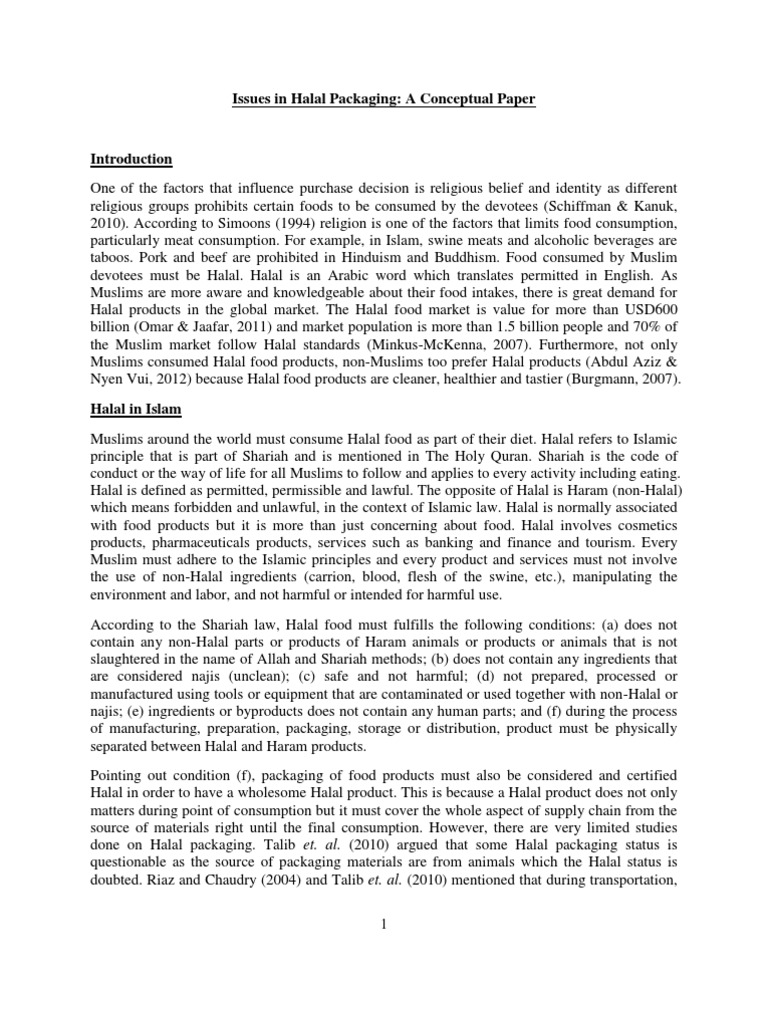 Issues in Halal Packaging, A Conceptual Paper (IJLM-08-2012-0076) | PDF | Packaging And Labeling ...