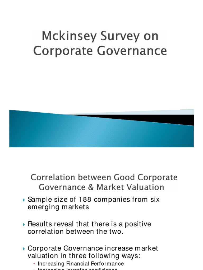 Mckinsey Survey On Corporate Governance | PDF | Corporate Governance ...