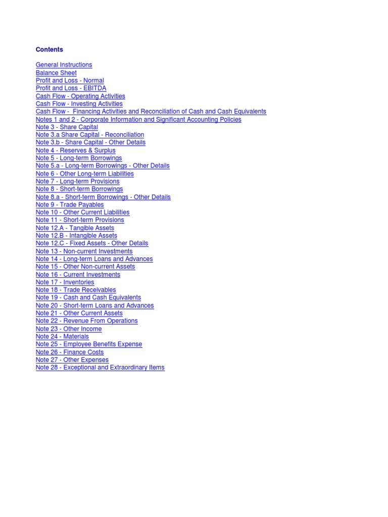 Revised Schedule VI in Excel Format | PDF | Finance & Money Management