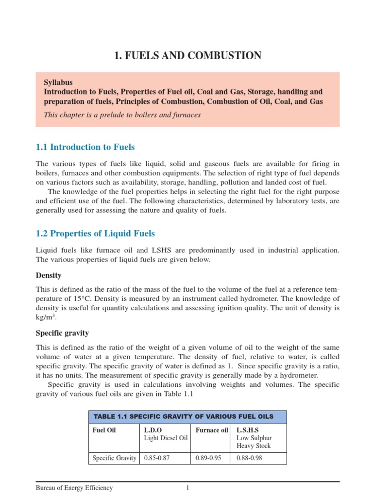 Fuel Properties and Combustion Basics | PDF | Technology & Engineering