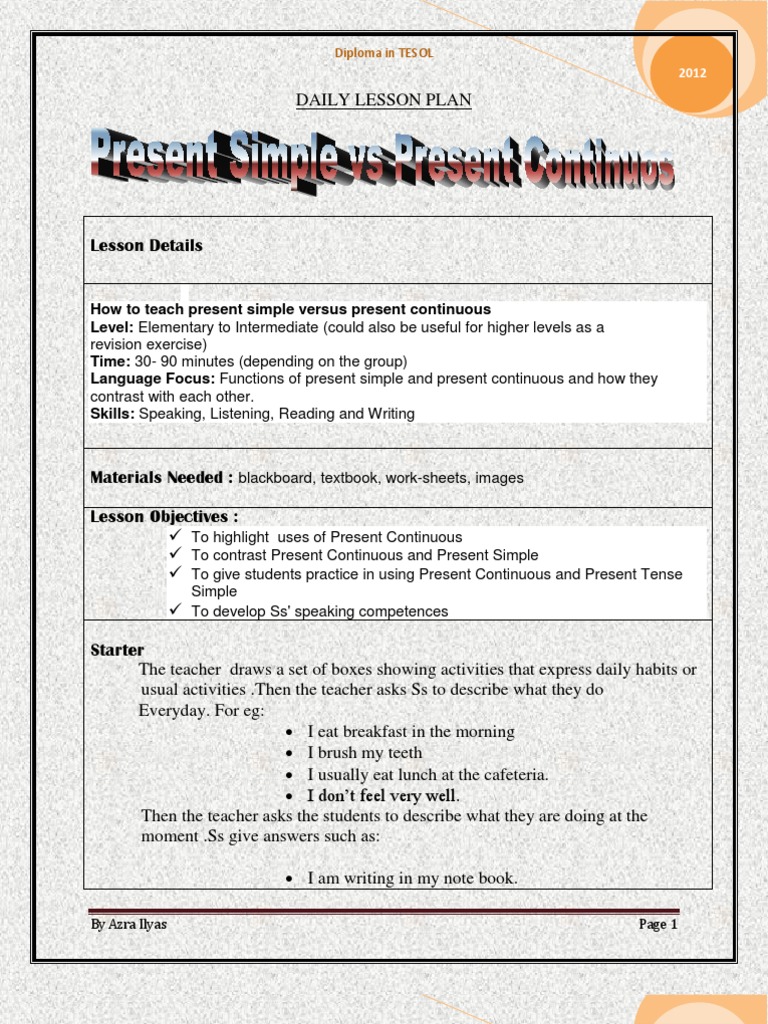 Lesson Plan (English Grammar) | PDF | Lesson Plan | English Language