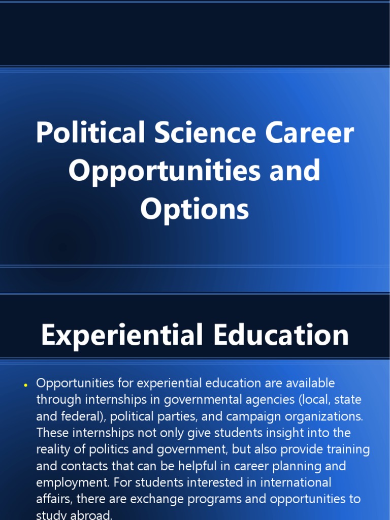 Political Science Career Opportunities and Options | PDF | Doctor Of ...