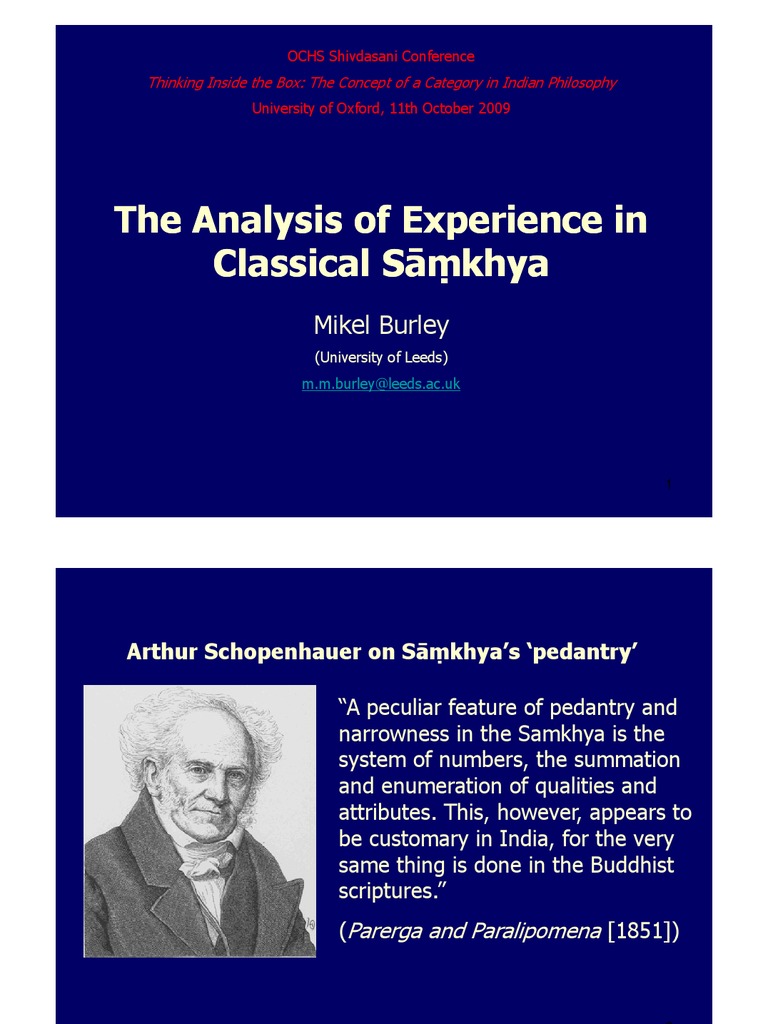 Mikel Burley - The Analysis of Experience in Classical Samkhya | PDF ...