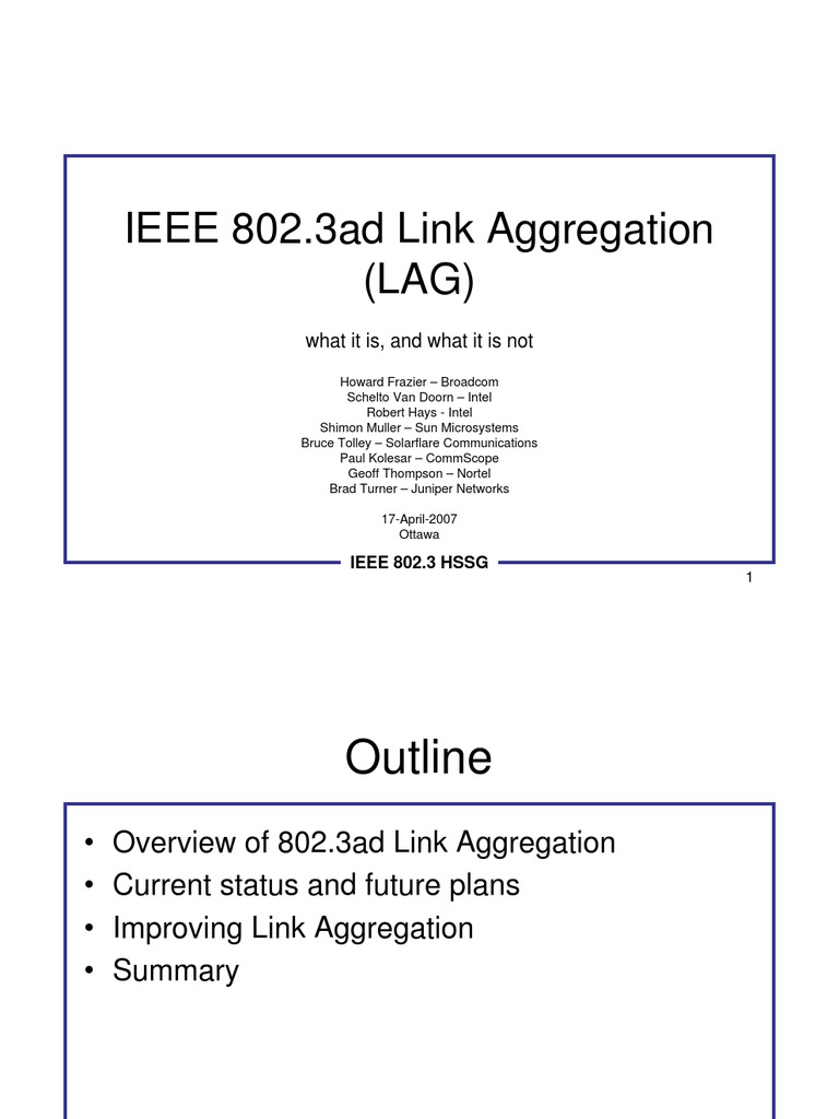 IEEE 802.3ad Link Aggregation Overview | PDF