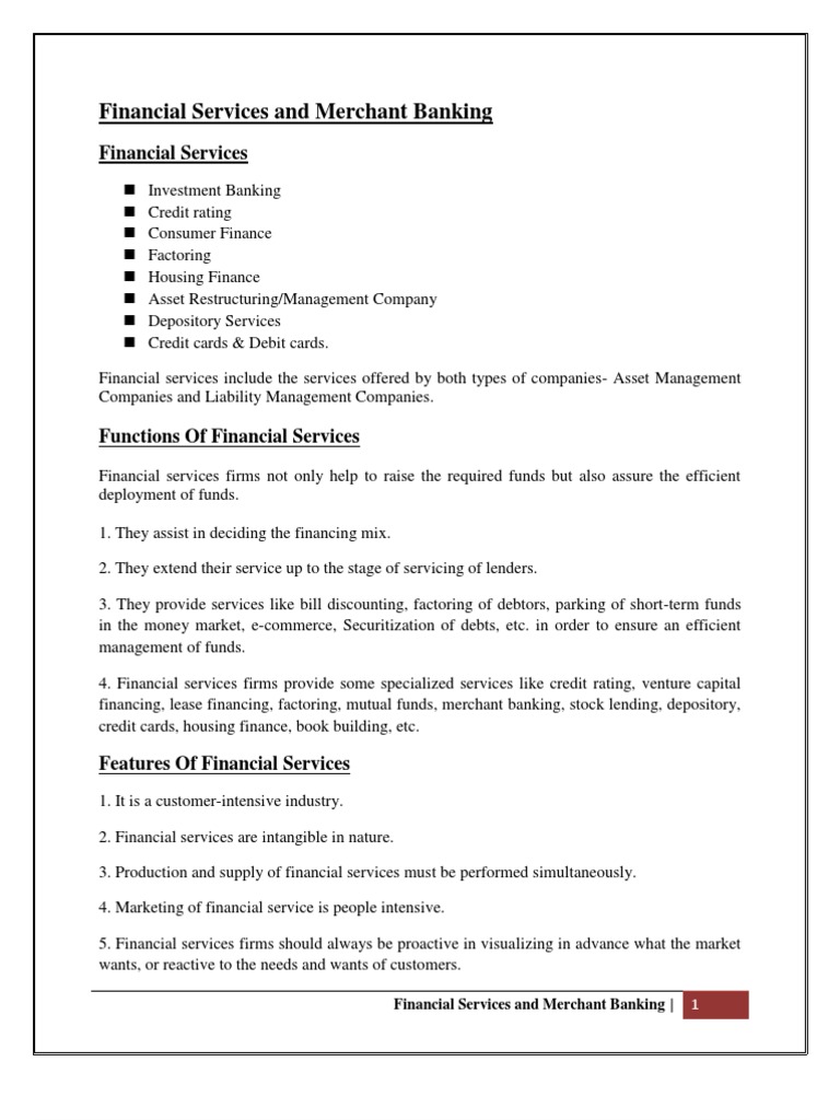Financial Services Guide: Investment, Credit Ratings, Consumer Finance ...
