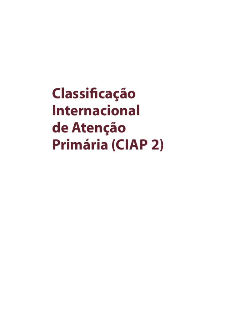 CIAP Brasil Atualizado | PDF | Família | Organização Mundial da Saúde