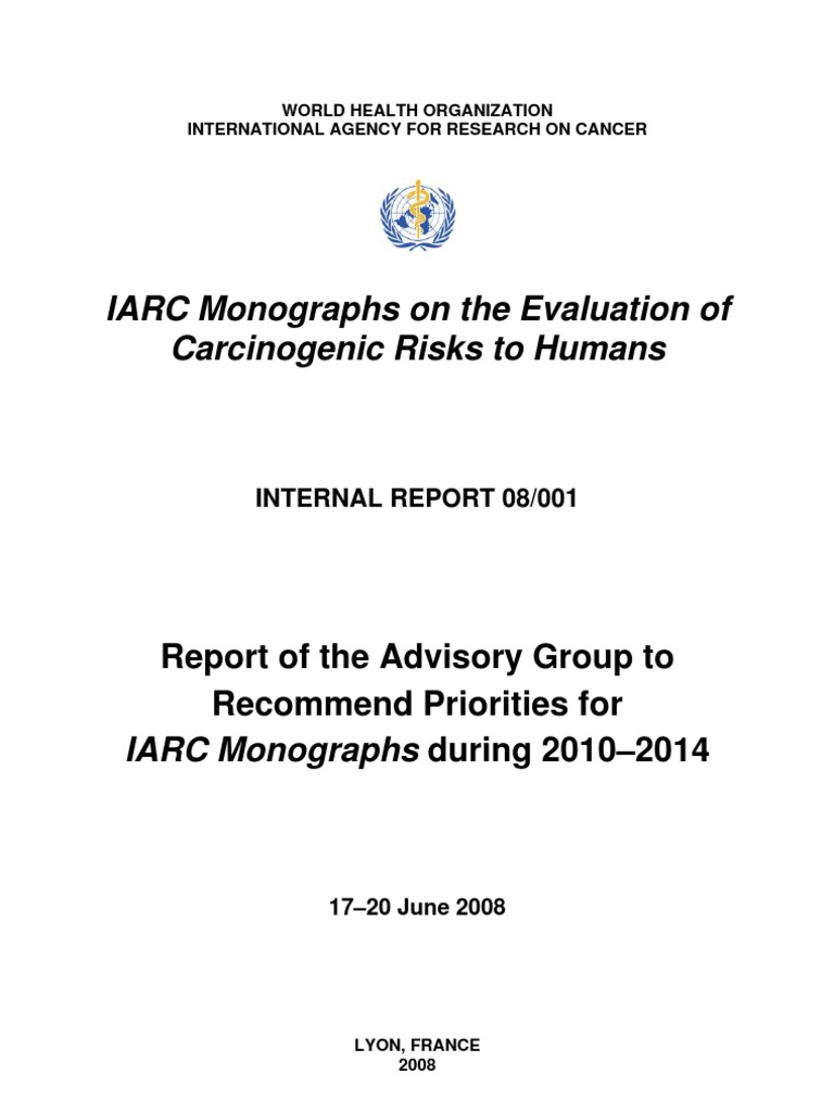 IARC Monograph Priorities 2010-2014 | PDF