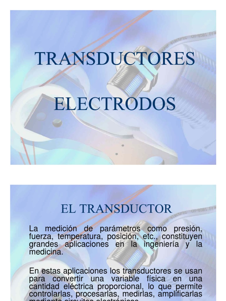 Transductores y Electrodos en Medicina | PDF | Electroquímica | Electrodo