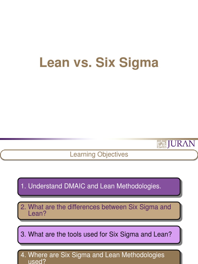 Lean Vs Six Sigma | PDF | Lean Manufacturing | Six Sigma