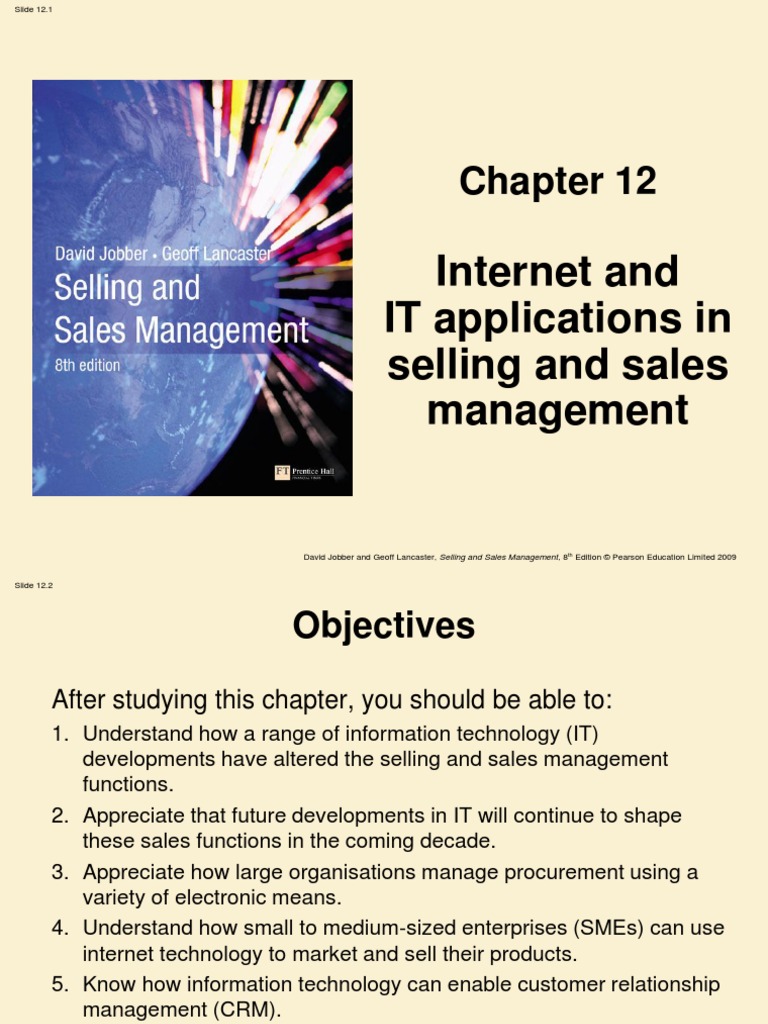 Internet and IT Applications in Selling and Sales Management | PDF ...