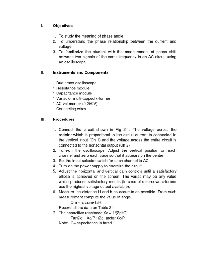 I. Objectives | PDF | Voltage | Electrical Network